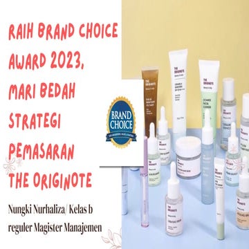 Analisis Pemasaran Brand lokal The Originote | PDF