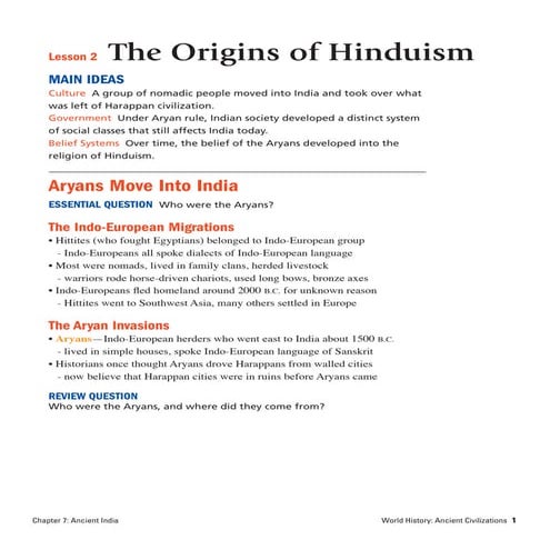 The origins of hinduism | PDF