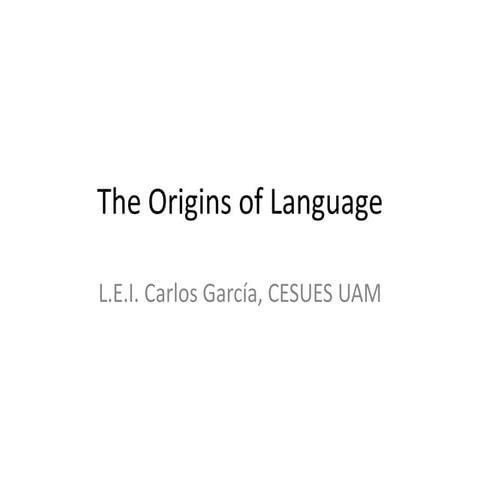 The origins of language | PPT