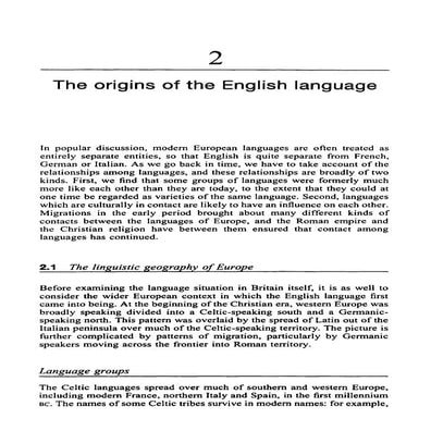 The origins of the english language (PDF) | PDF