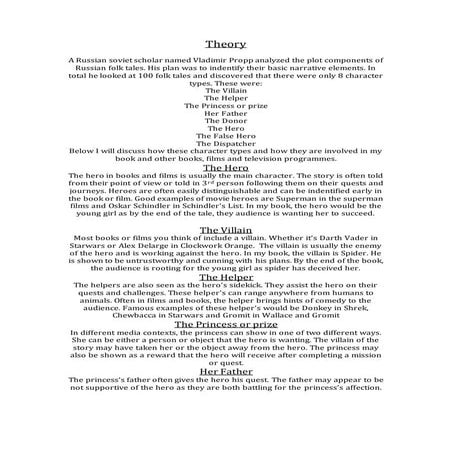 VladimiVladimir Propp's 7 Character Types and Their Relation to Our ...