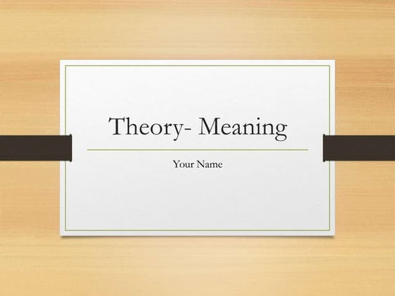 Meaning theory pro forma | PPT
