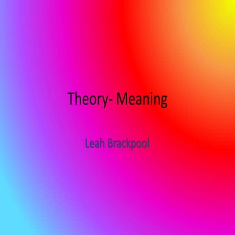 Theory (Meaning) | PPTX