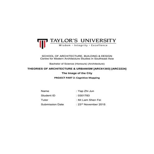 Theories project part 2: the image of the city | PDF