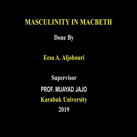 Masculinity in Macbeth play | PPT