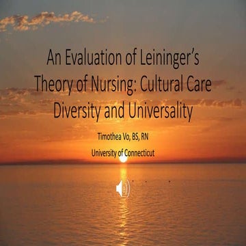 Madeleine Leininger's Theory of Nursing: Cultural Care Diversity and ...