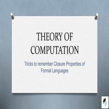 Theory Of Computation Short Tricks To Remember Closure Properties Ppt