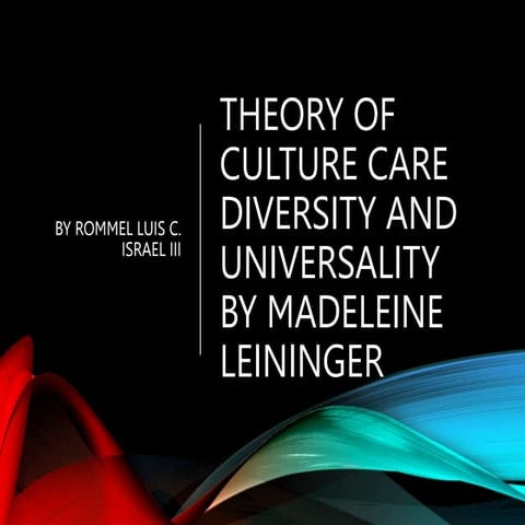 Theory of Culture Care Diversity and Universality | PPTX