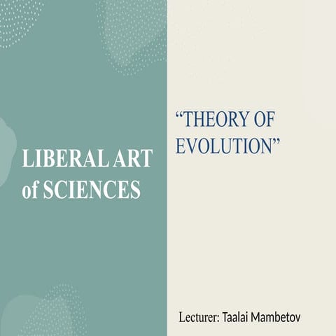 Theory of Evolution (fundamental principles) | PPTX