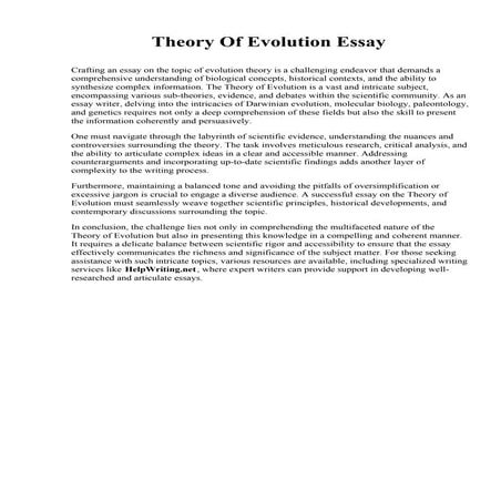 Theory Of Evolution Essay.pdf
