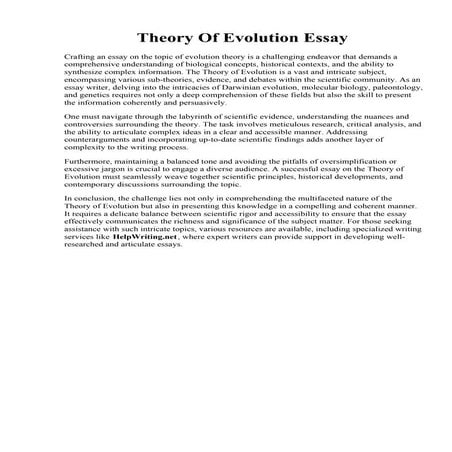 Theory Of Evolution Essay.pdf
