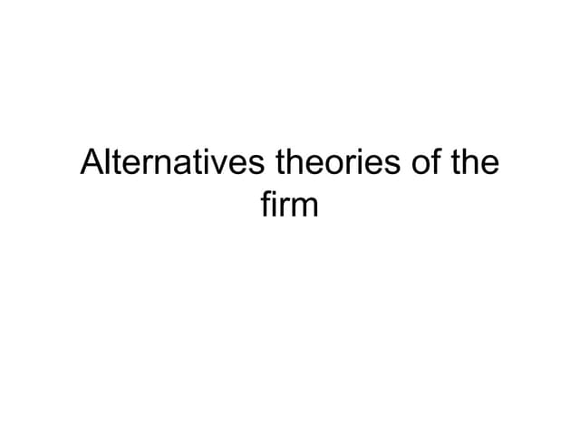 The Theory Of The Firm | PPT