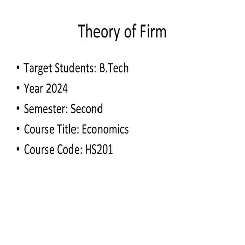 Theory of Production | PPT