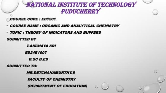Theory of indicator | PPTX | Chemistry | Science