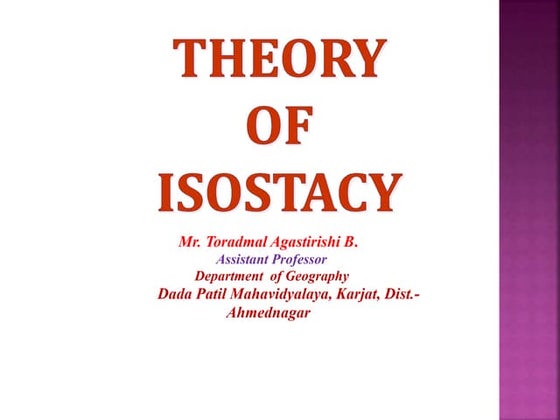 Isostasy - Meaning and different models of isostasy | PDF | Geography ...