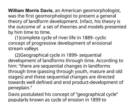 Cycle of erosion, davis and penk | PPTX