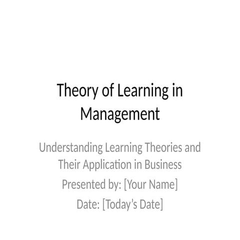 Learning In Organizations Presentation Pptx