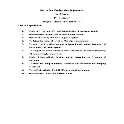 Theory of machine ii 012110050121-1 | PDF