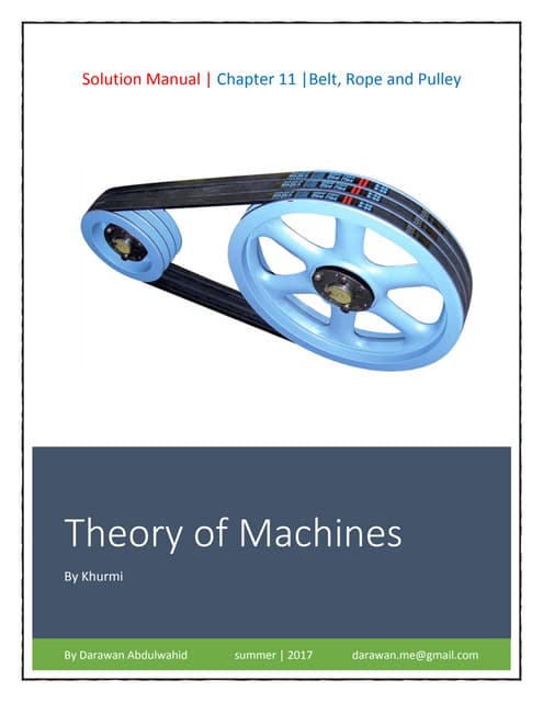 Theory of machines solution of exercise | PDF