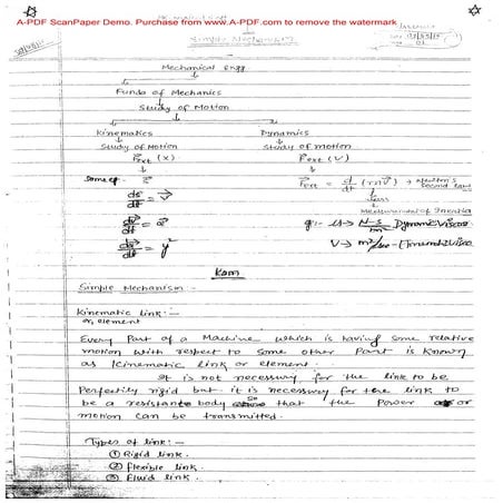 Theory of Mechanics 4 (TOM) Mechanical Engineering Handwritten classes ...