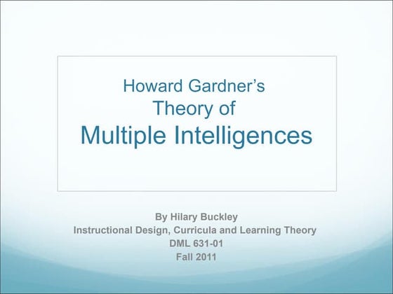 Pl template - Gardner's Multiple Intelligences | PPT