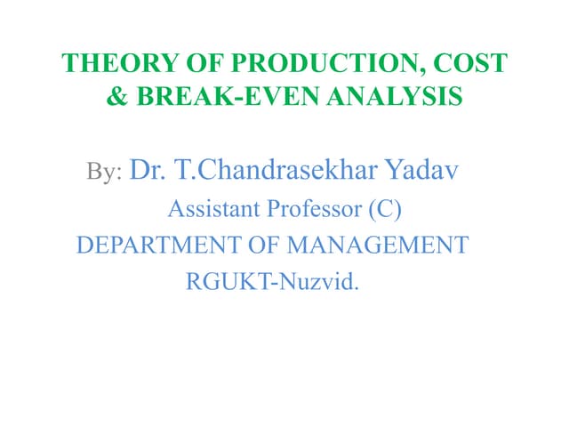 Theory Of Production Ppt