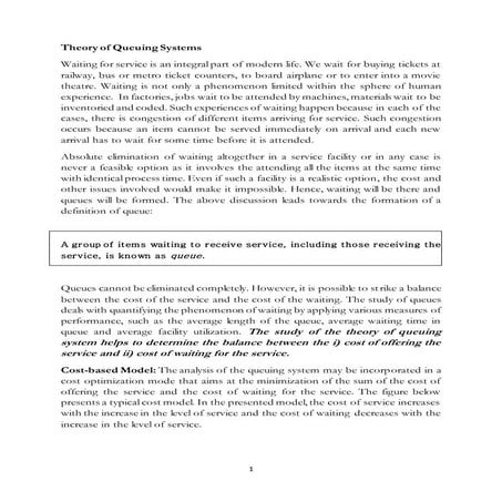 Theory of queuing systems | PDF