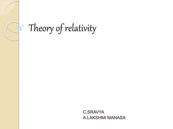 Theory of relativity | PPT