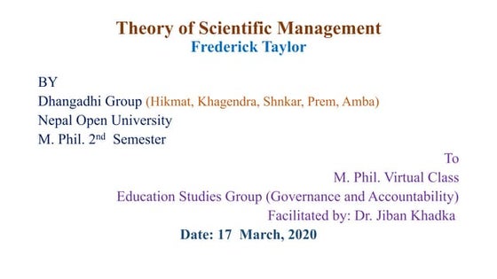 Scientific management | PPT
