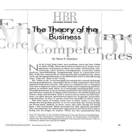 Theory of the business | PDF
