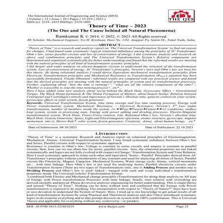 Theory of Time 2023 | PDF