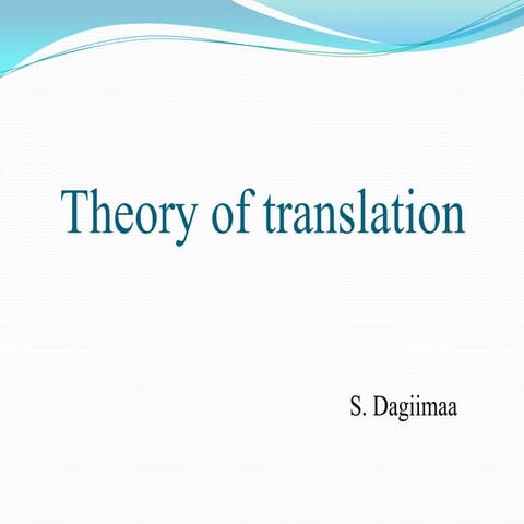 Theory of translation2013 | PPT