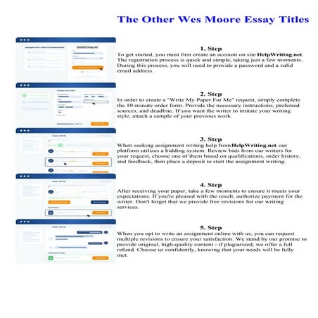 The Other Wes Moore Essay Titles | PDF
