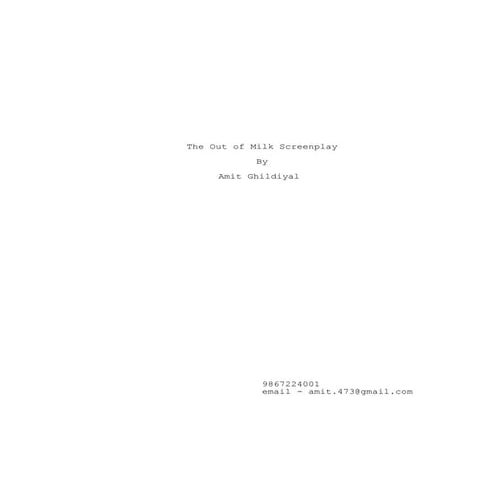The out of milk ad script | PDF