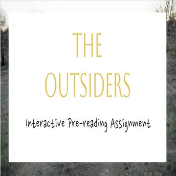 Downloadable The Outsiders Pre-reading Activity.pptx