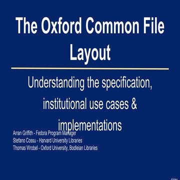 The Oxford Common File Layout | PPT