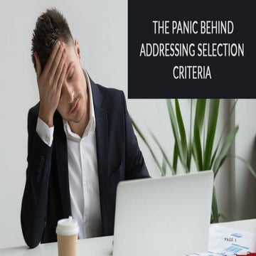 The panic behind addressing selection criteria | PDF | Resume Writing ...