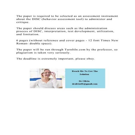 The paper is required to be selected as an assessment instrument abo.docx
