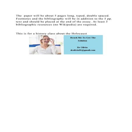 The paper will be about 5 pages long, typed, double spaced. Footnot.docx