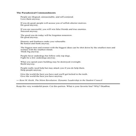 The paradoxical commandments | DOCX