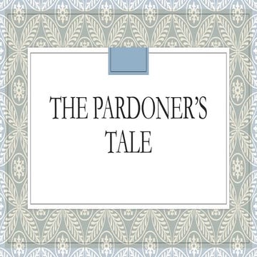 The pardoner’s Tale by Geoffrey Chaucer (Introduction) | PPT