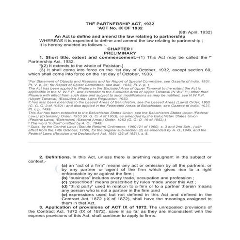 The partnership act | PDF