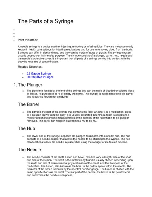 Types of Syringes and Needles | PPT