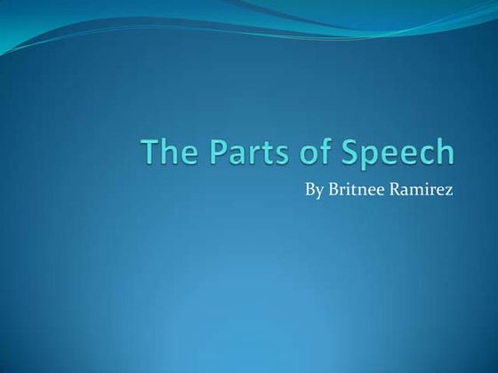 Parts Of Speech | PPT