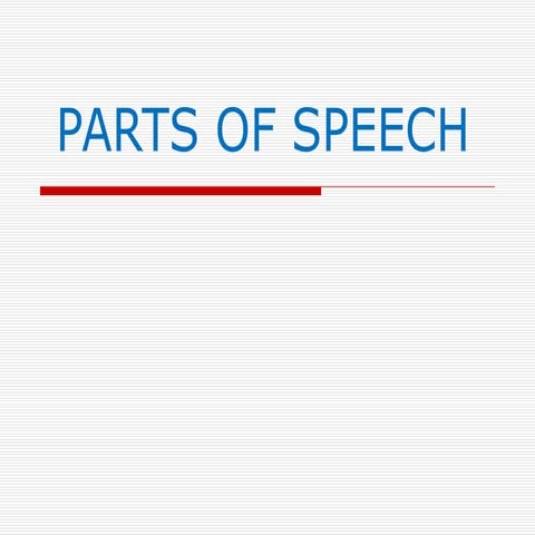 8 Parts of Speech PowerPoint | PPT