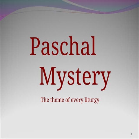 THE PASCHAL MYSTERY OF JESUS (PASSION.ppt