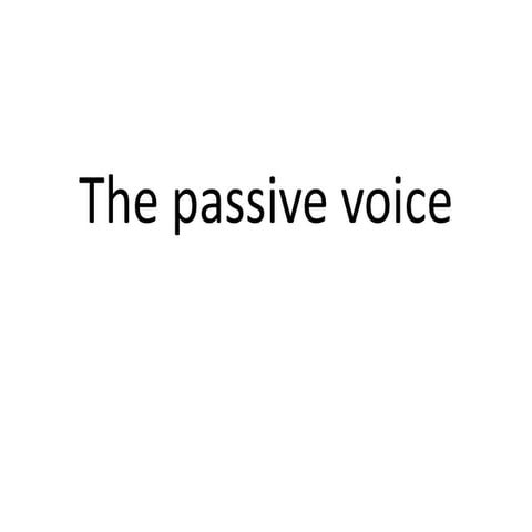 Active vs passive voice | PPTX