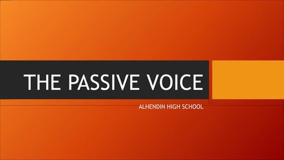 Passive grammar powerpoint | PPT