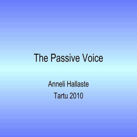 The passive voice | PPT