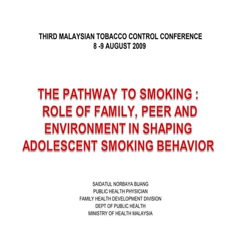 The Pathway To Smoking Role Of Family, Peer And Environment In Shaping ...
